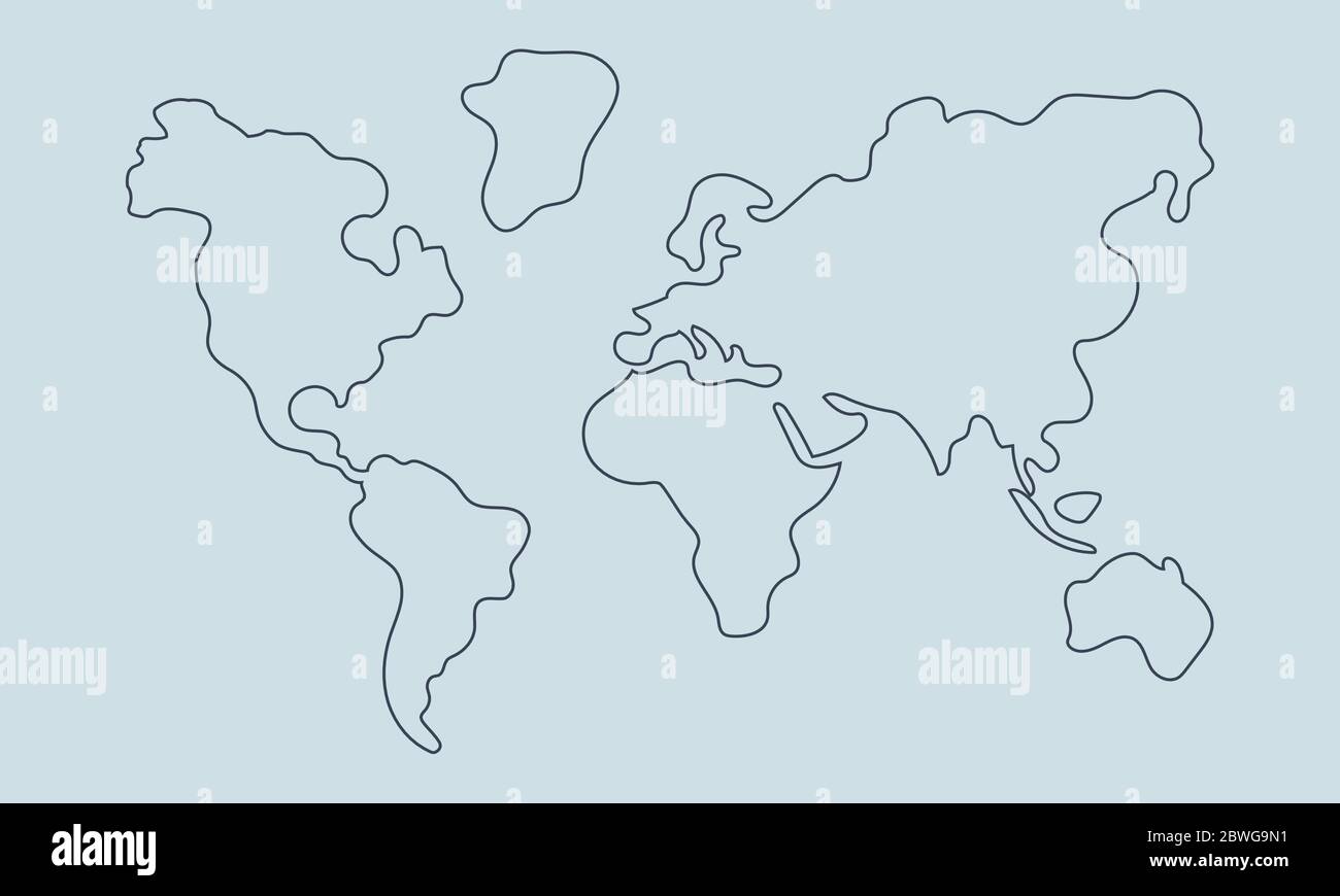 Hand drawn World map. Isolated world map. Vector illustration Stock ...
