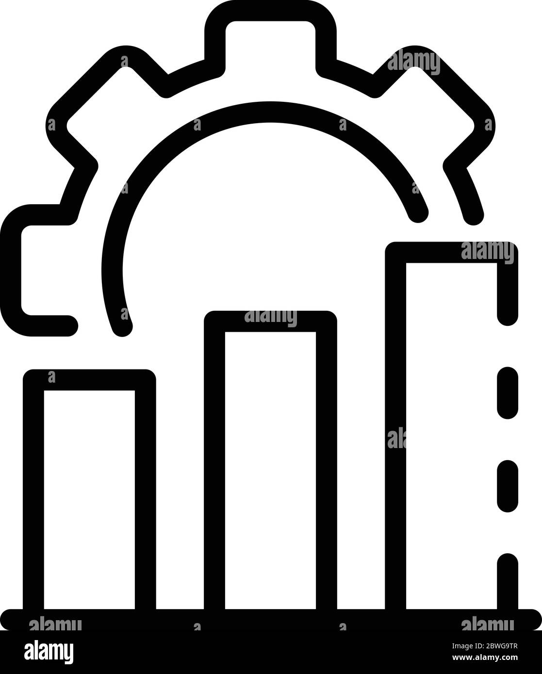 Gear wheel graph chart icon, outline style Stock Vector Image & Art - Alamy