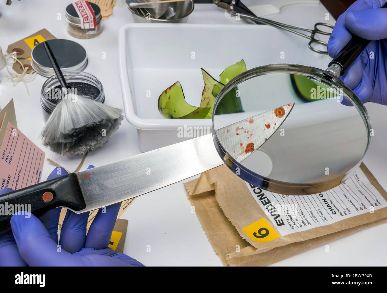 Crime scene magnifying glass hi-res stock photography and images - Alamy