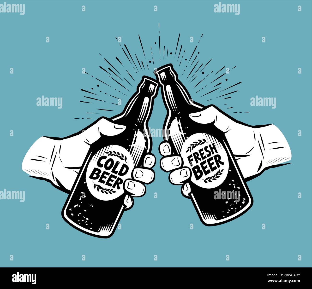 Toasting with beer. Alcoholic drink, brewing, pub vector illustration ...