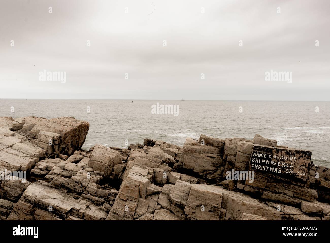 Portland Maine USA - October 2 2014; coastal site of historic shipwreck ...