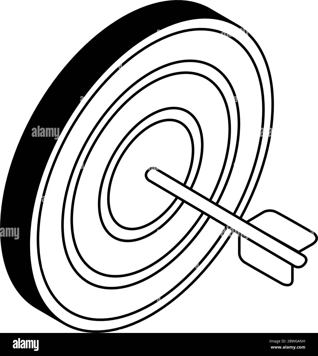 Isolated target with arrow isometric line style icon vector design ...