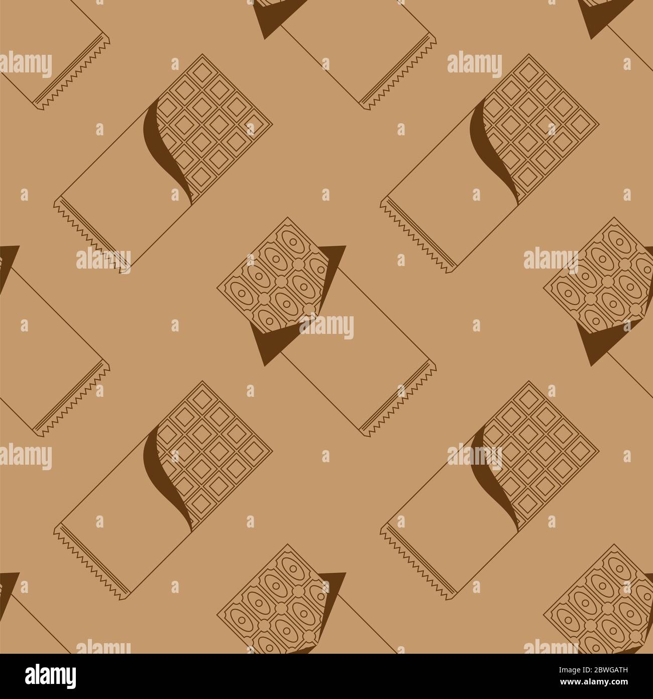 Milk Brown Chocolate Bar Seamless Pattern. Sweet Food Stock Photo - Alamy
