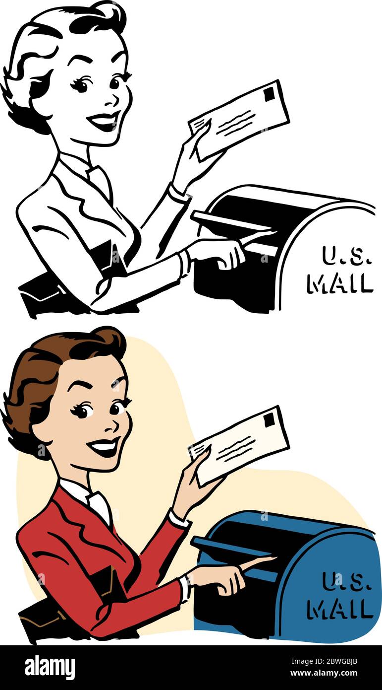 1950s post office Stock Vector Images - Alamy