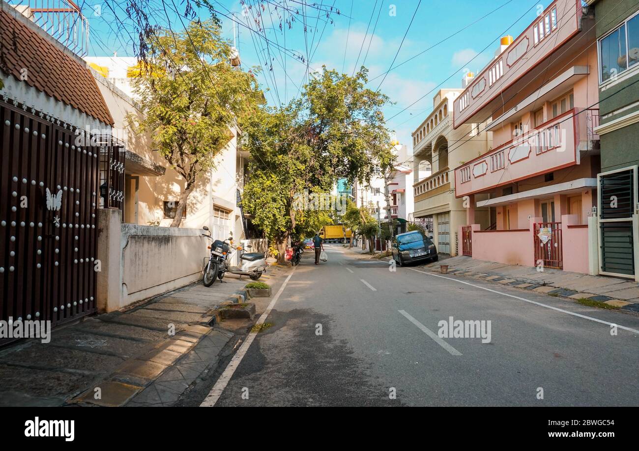 Empty Road With Park Bengaluru India High Resolution Stock Photography ...