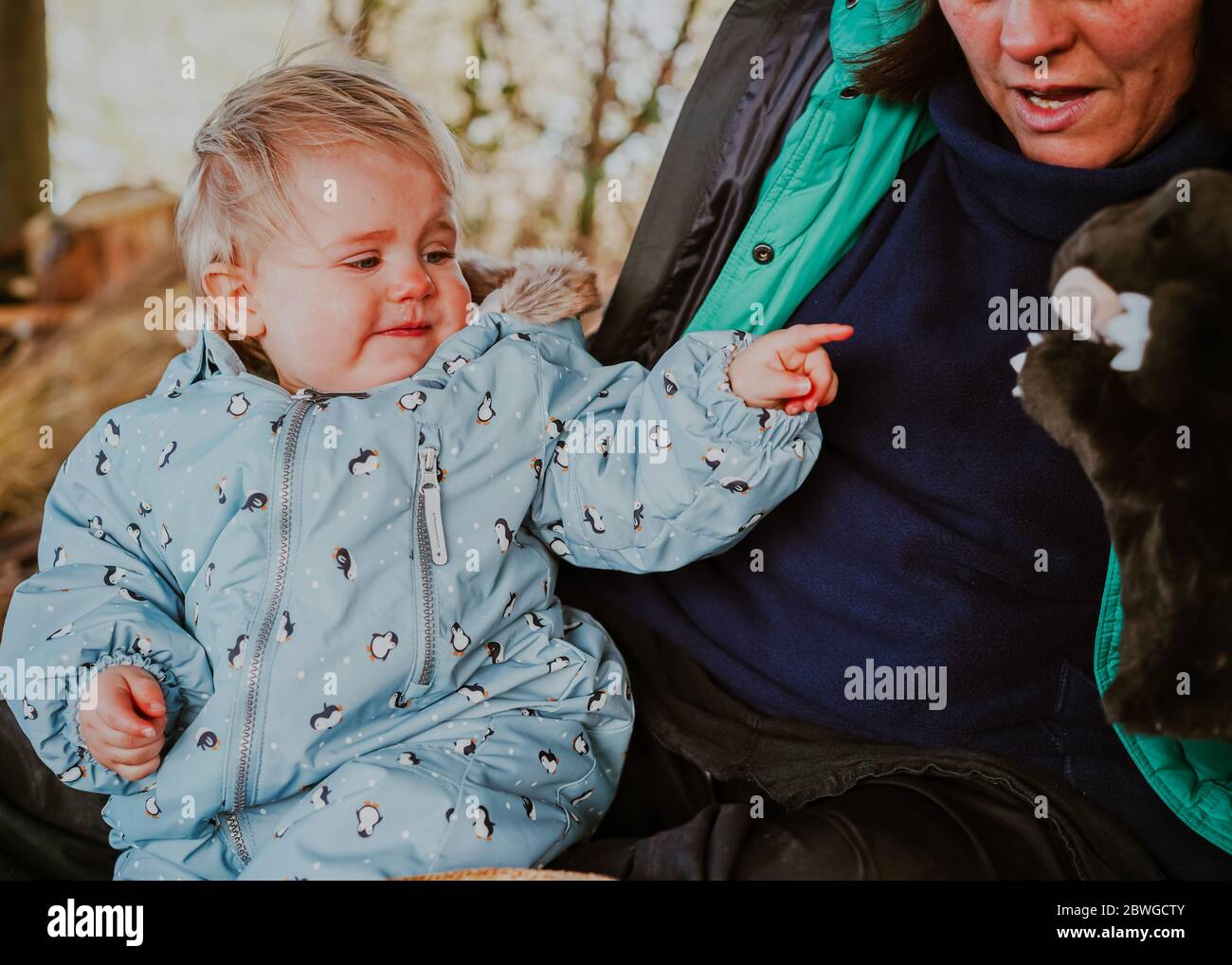 Toddler at forest school in the UK Stock Photo - Alamy