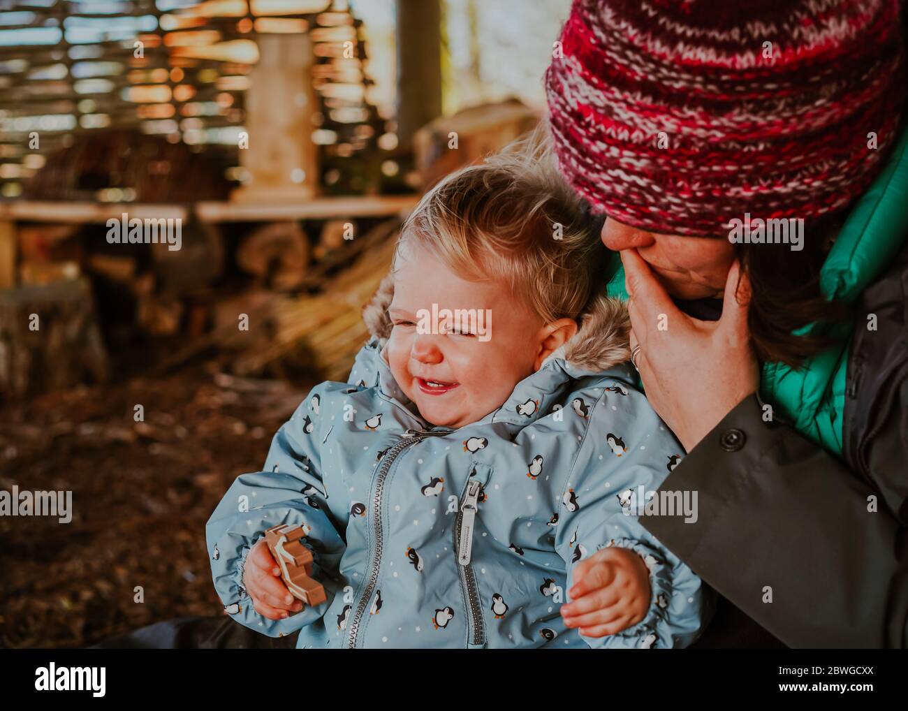 Toddler at forest school in the UK Stock Photo - Alamy