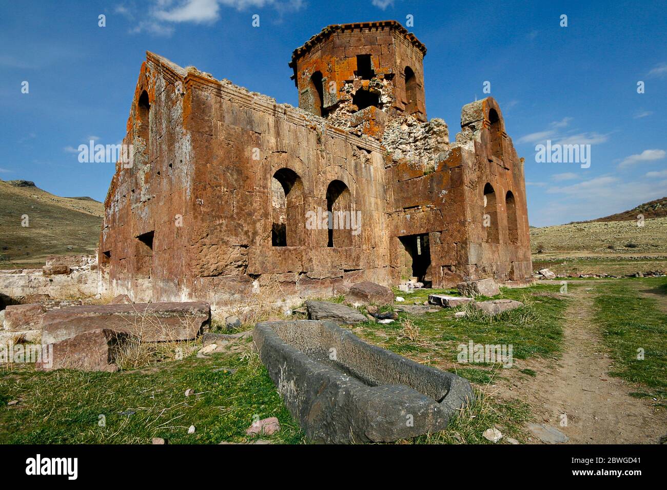 Historical Red Church known as Kizil Kilise in Turkish, in the town of ...