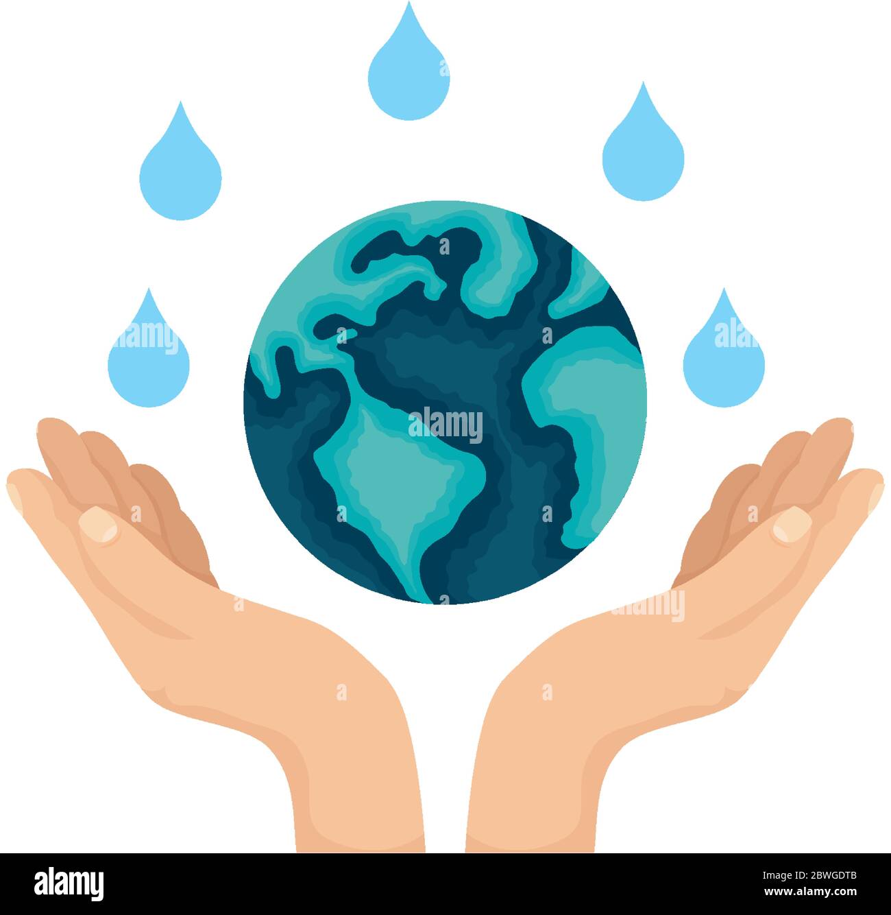 hands lifting earth planet water day Stock Vector Image & Art - Alamy