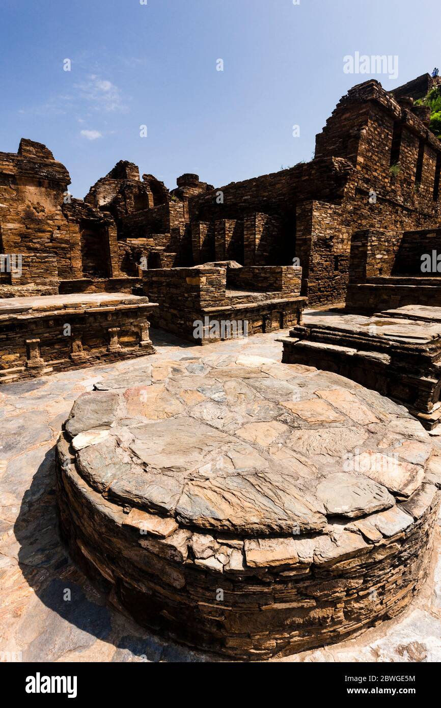 Courtyard of Takht-i-Bahi Buddhist Monastery, Takht i Bahi, Takht Bhai ...
