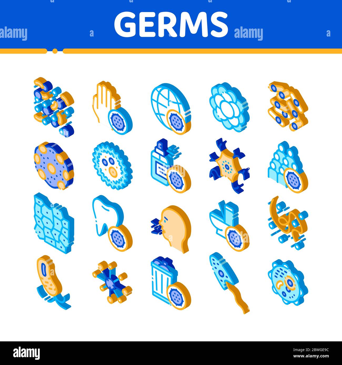 Bacteria Germs Vector Isometric Icons Set Stock Vector Image & Art - Alamy