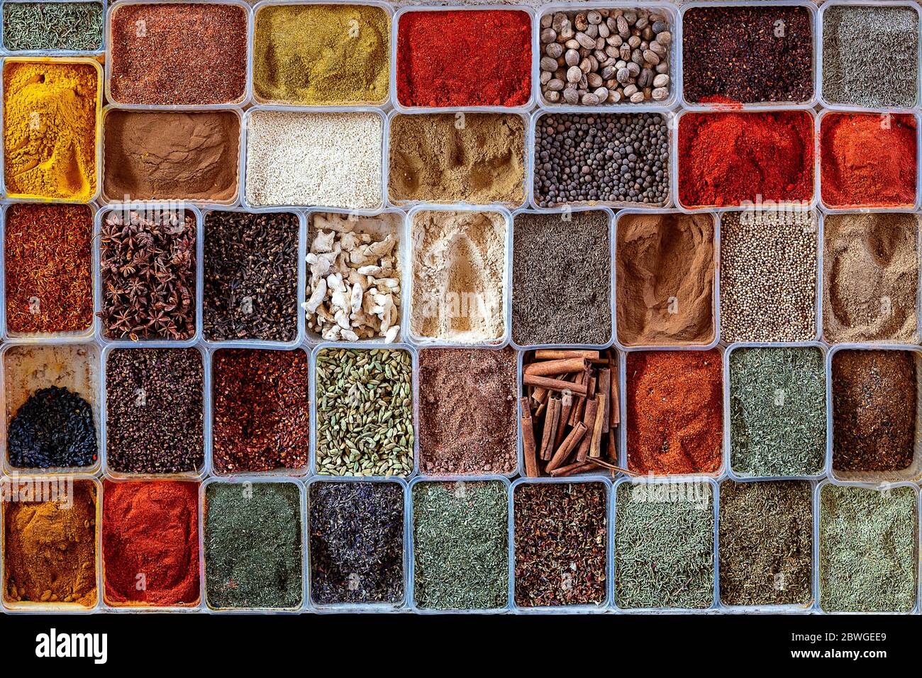 Display of different sort of spices Stock Photo - Alamy