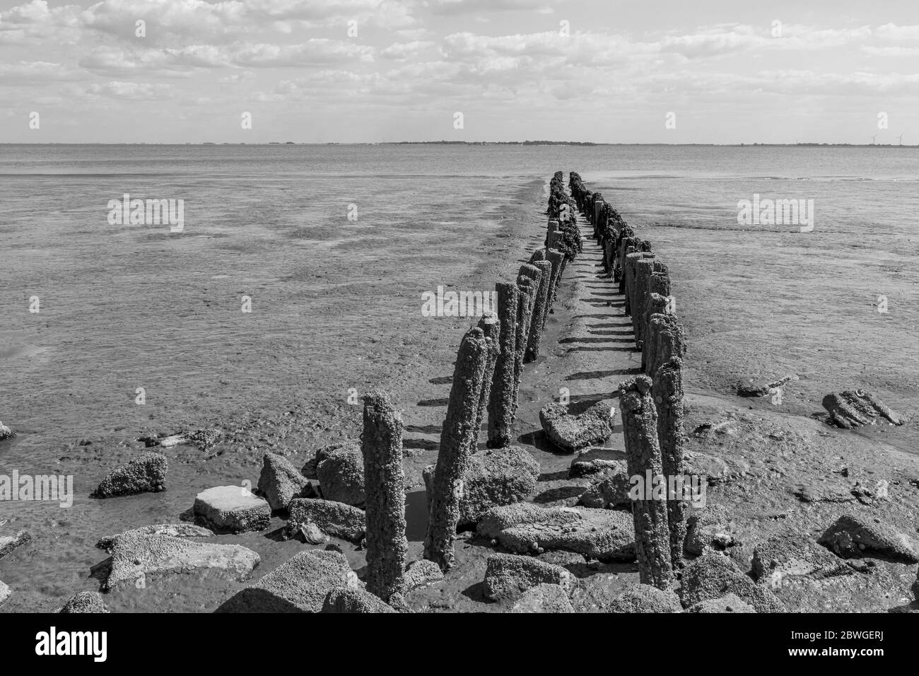 View on wadden sea Black and White Stock Photos & Images - Alamy