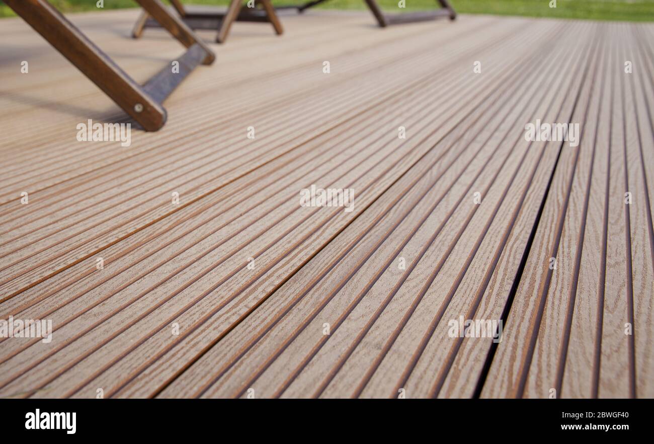 wooden decking outside floor, close up Stock Photo - Alamy