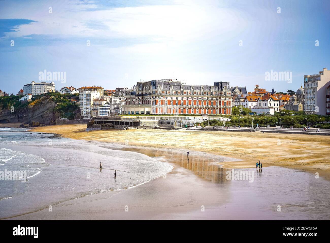 Biarritz beach city view, great design for any purposes. Sea sand sun ...