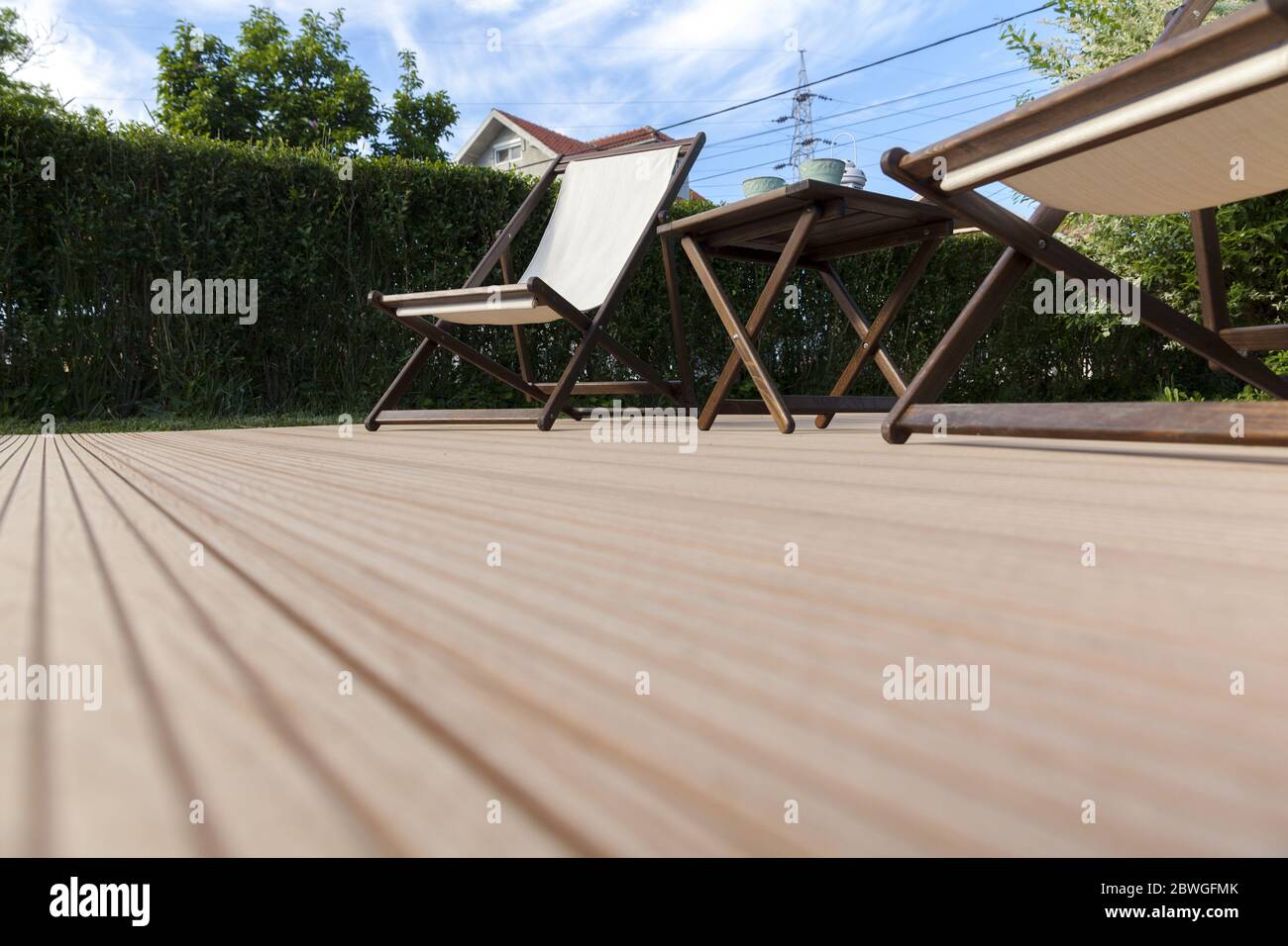 wooden decking outside floor, close up Stock Photo - Alamy