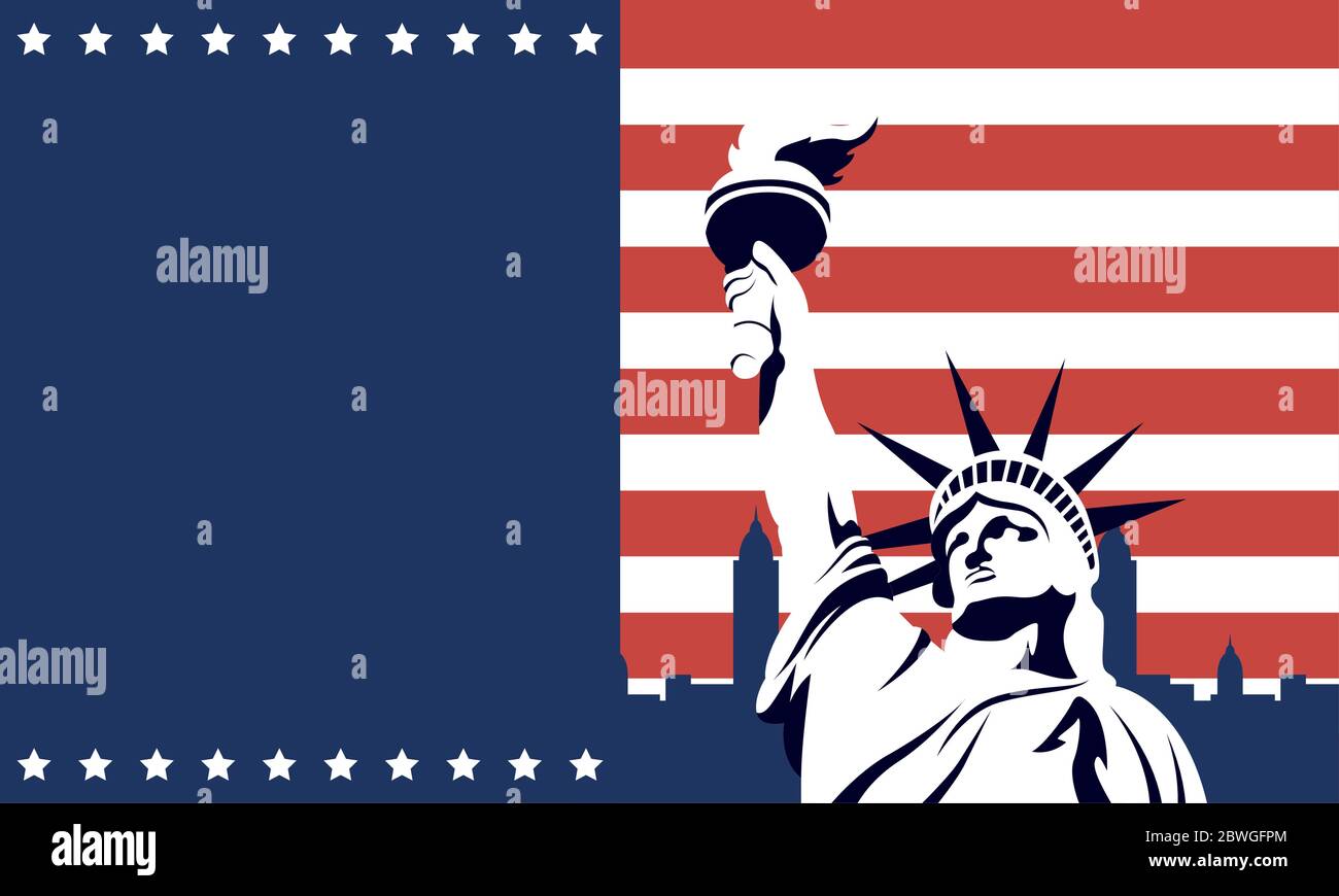 Usa flag and liberty statue vector design Stock Vector Image & Art - Alamy