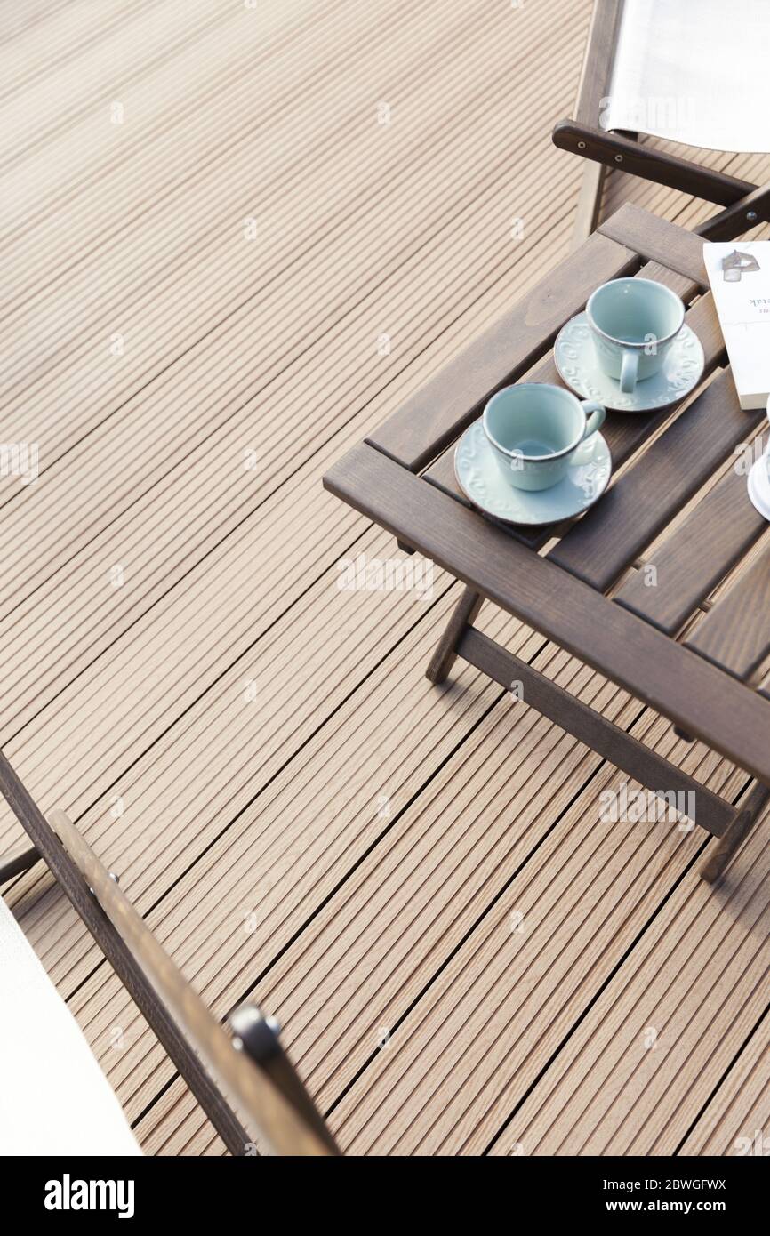 wooden decking outside floor, close up Stock Photo - Alamy