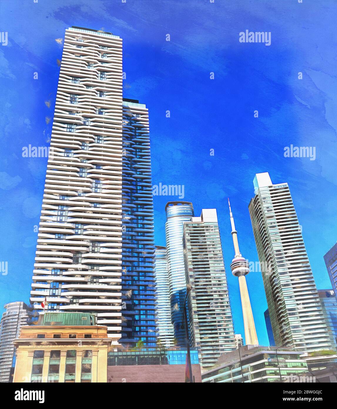 Modern architecture colorful painting, Toronto, Ontario, Canada Stock ...