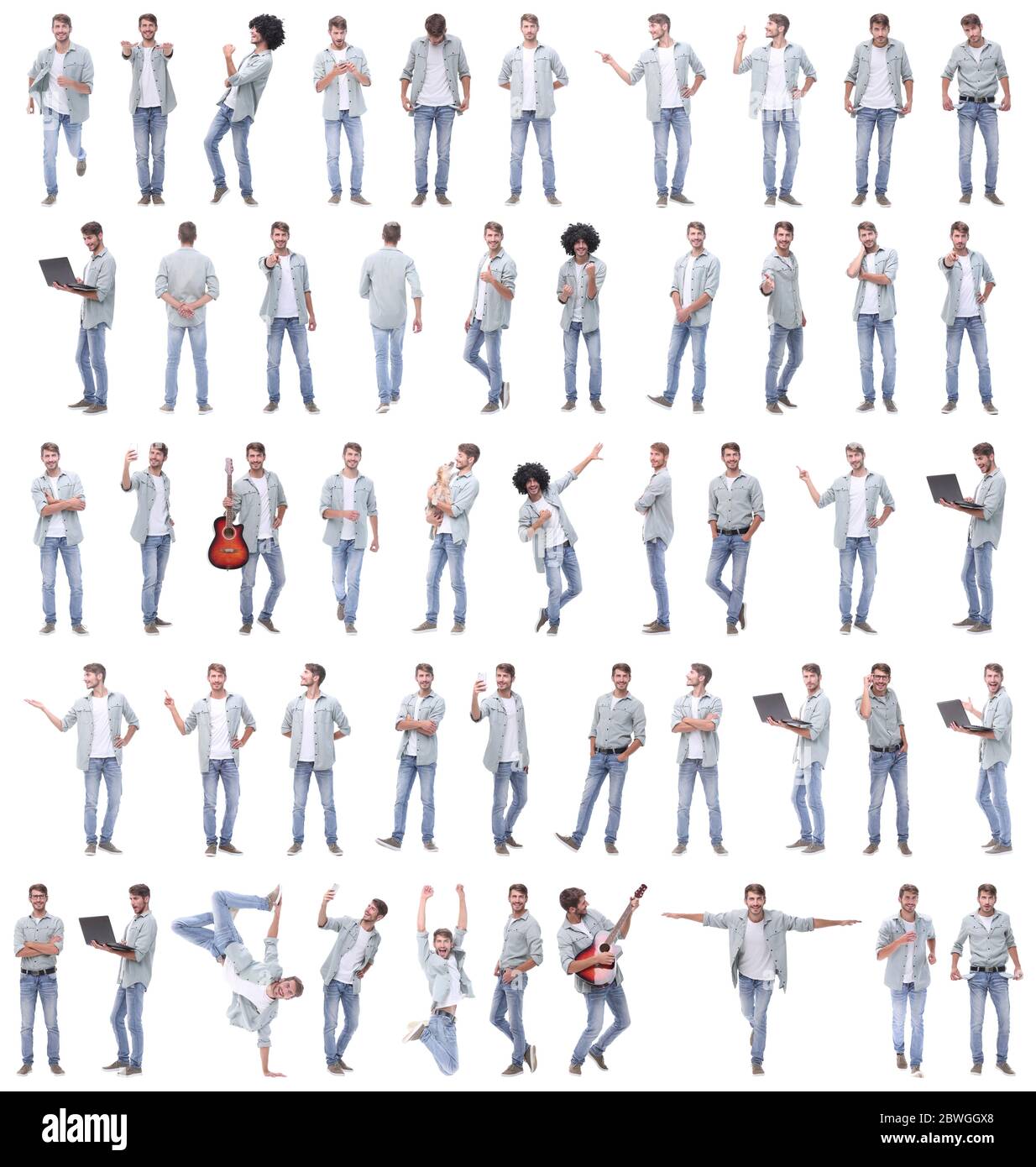 collage of photos of modern stylish guy Stock Photo - Alamy