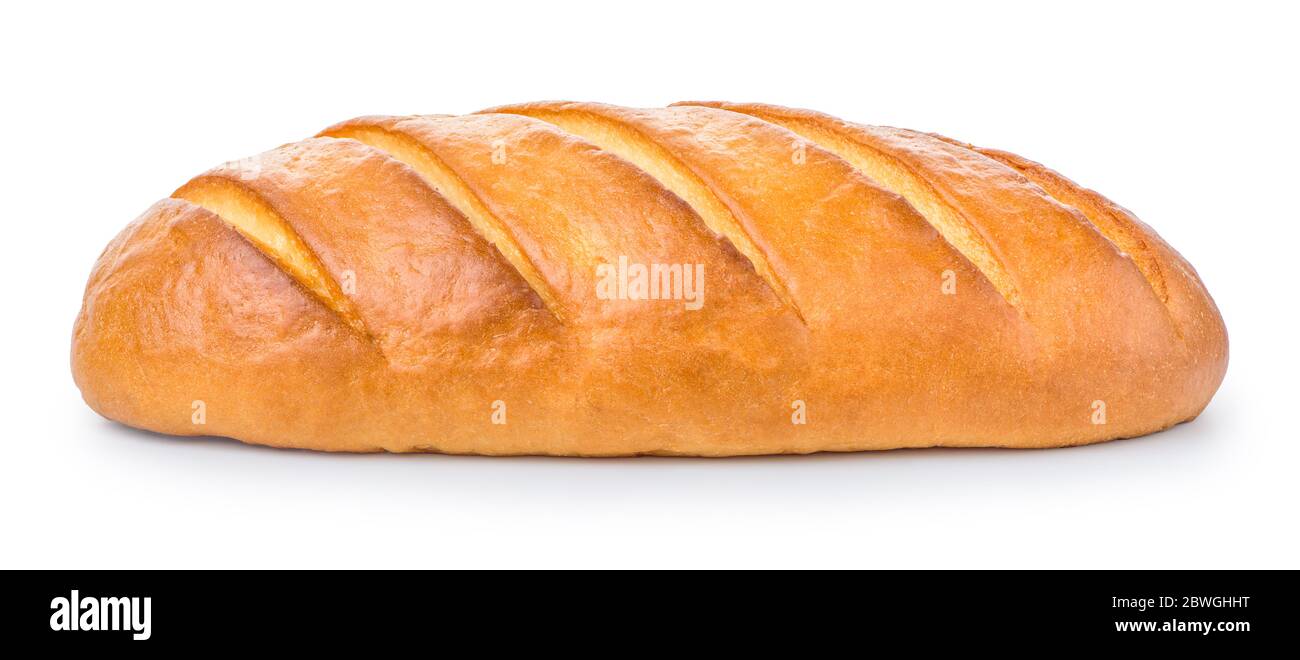 Yellow long loaf isolated on a white background Stock Photo - Alamy