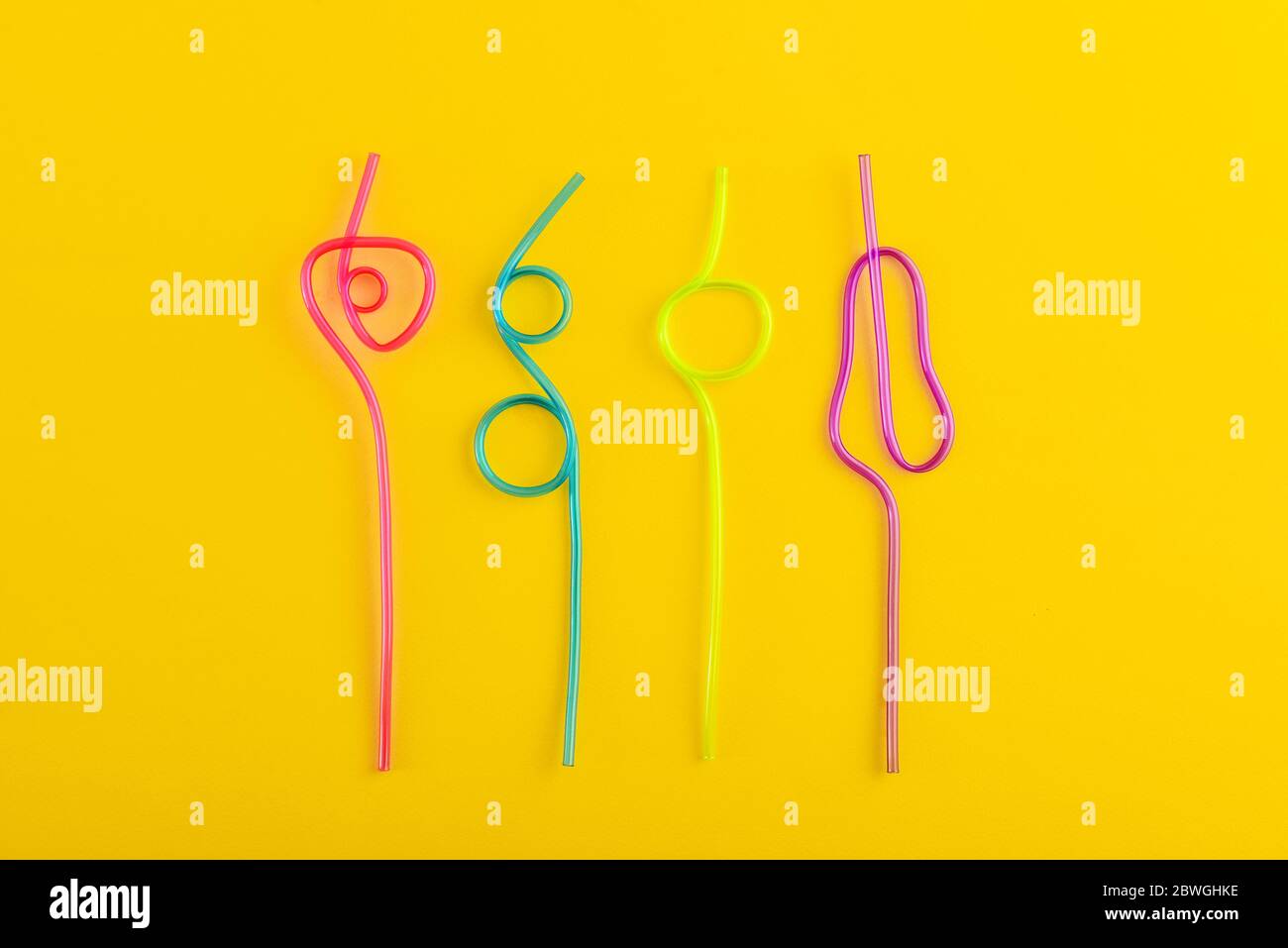 Multi-colored semi-transparent in many shapes straws. Drinking straws ...