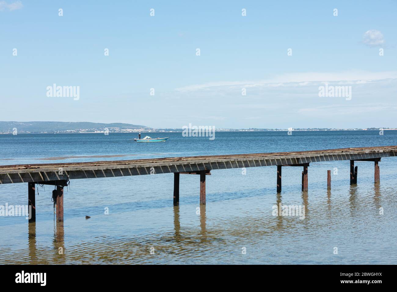 Fisherman's pontoon with the sea Stock Photo - Alamy