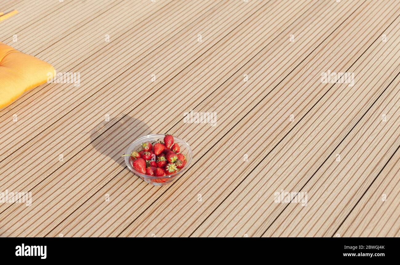 wooden decking outside floor, close up Stock Photo - Alamy