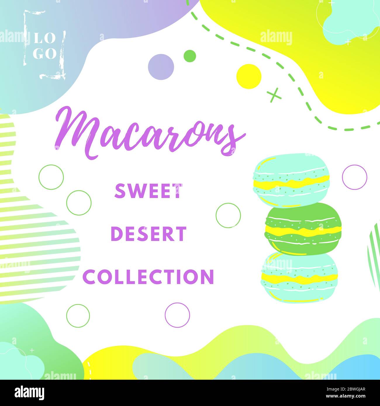 Modern flayer, poster with macarons. Abstract background Stock Photo ...