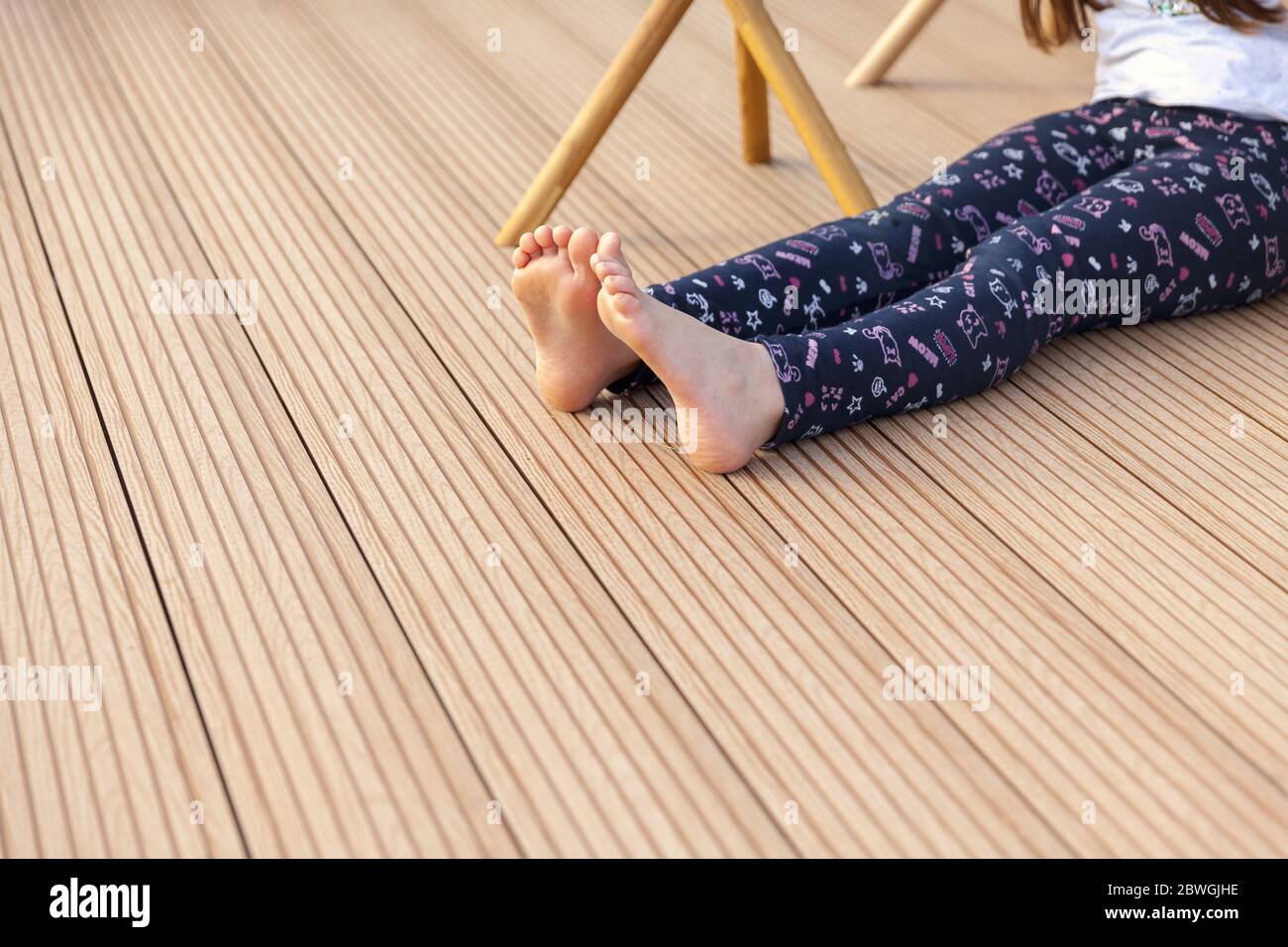 wooden decking outside floor, close up Stock Photo - Alamy