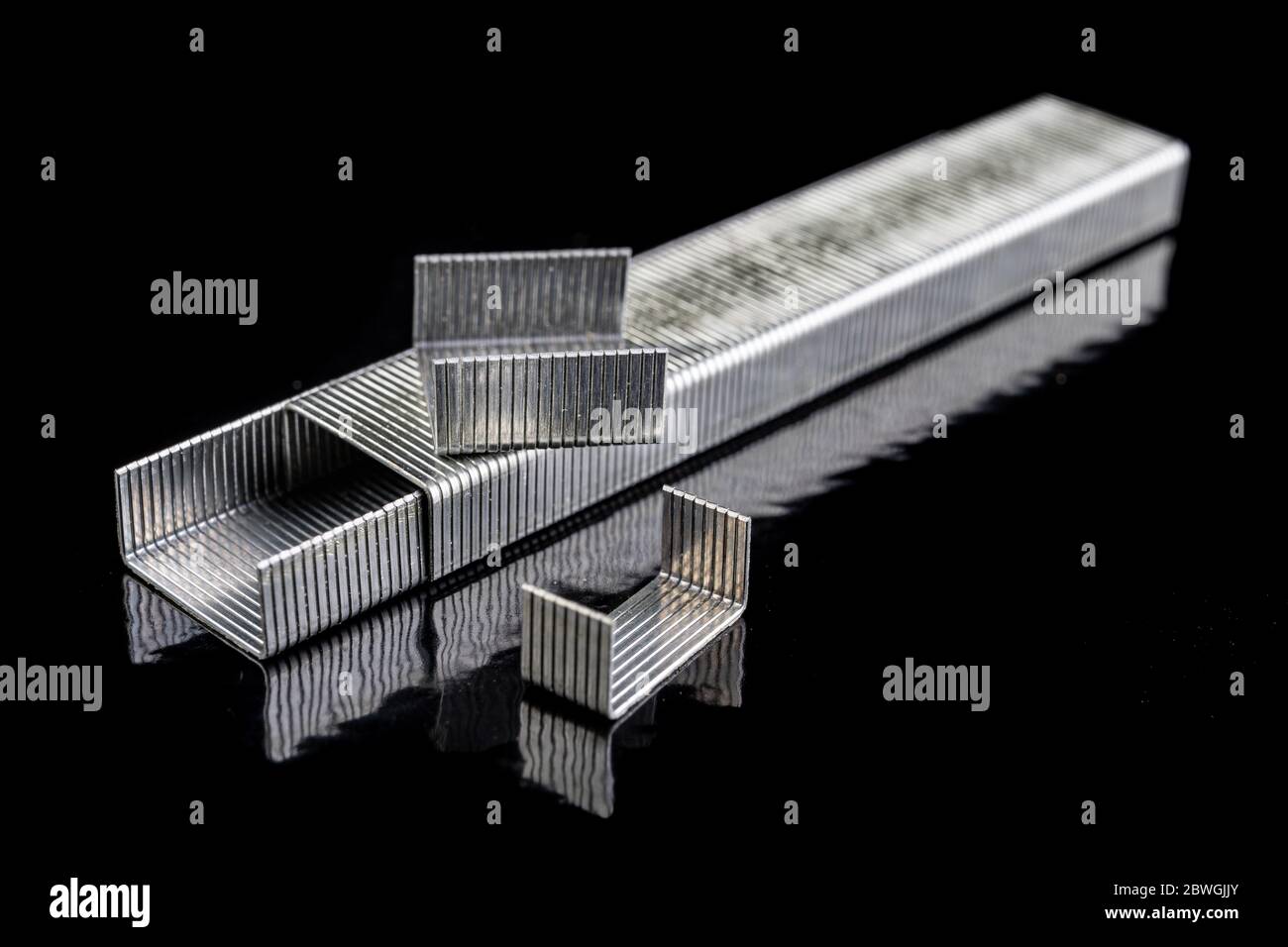 Staples for the office stapler in a cardboard container. Accessories ...