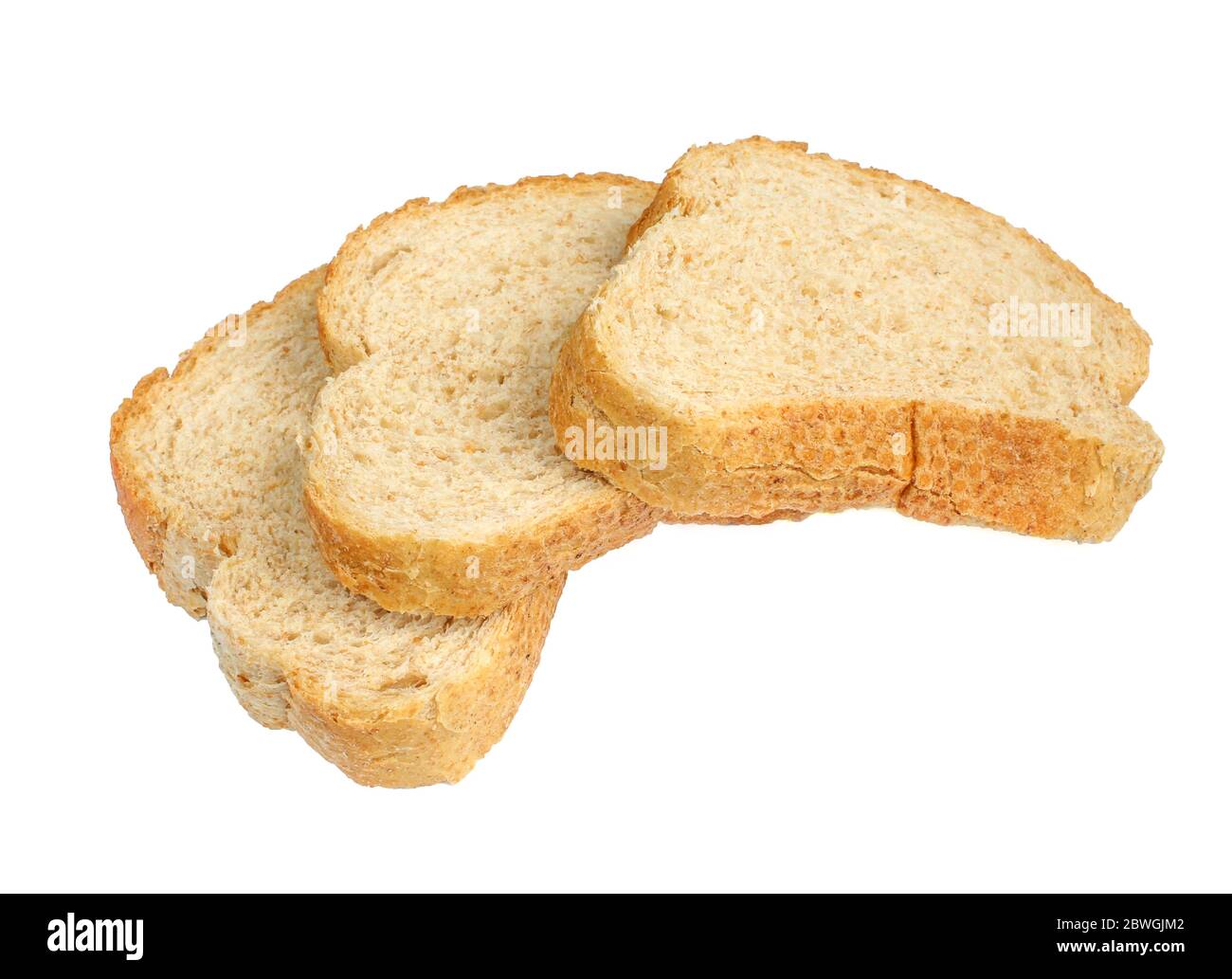 Three slices of bread isolated on white background Stock Photo - Alamy
