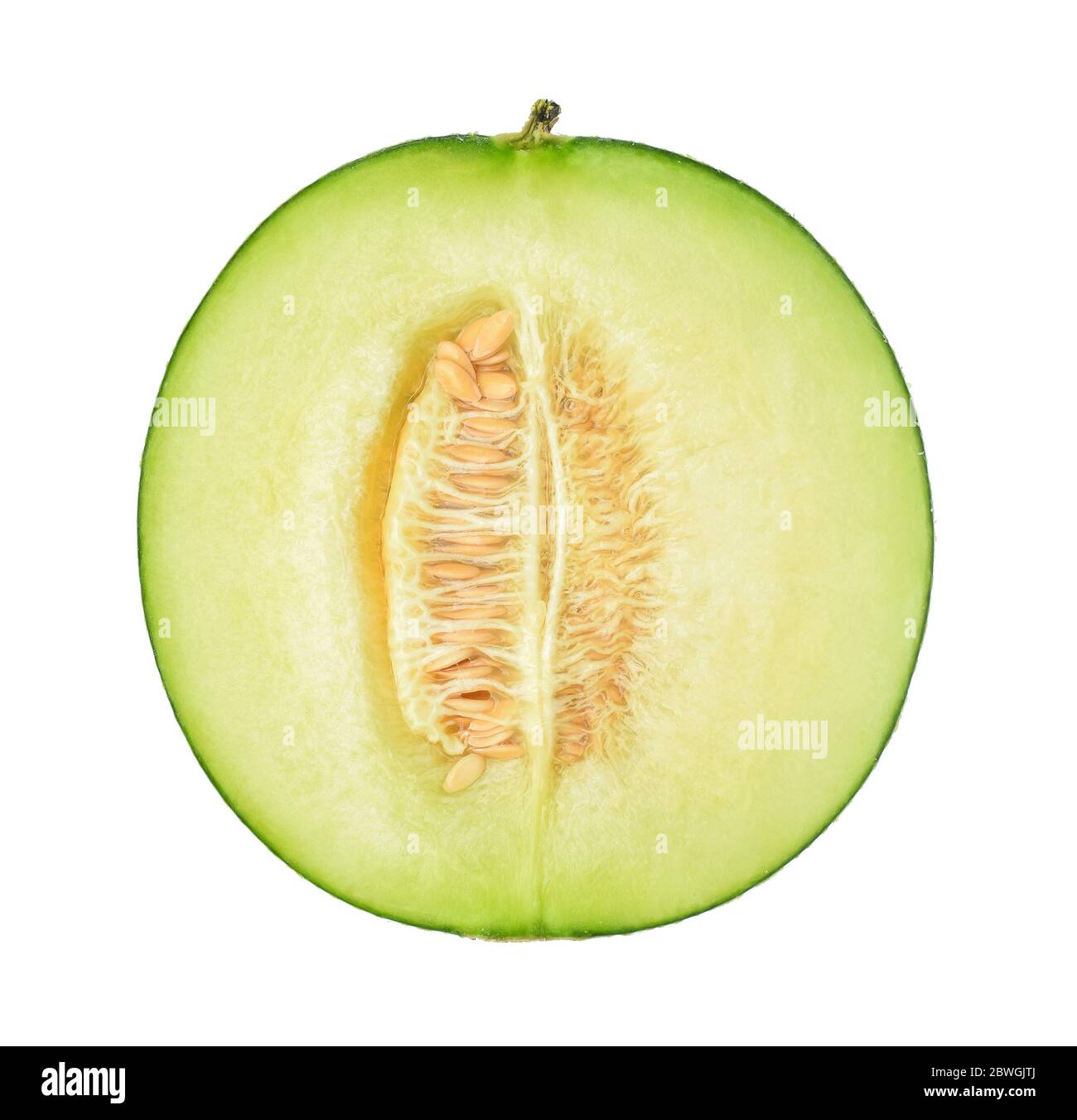 A half of Melon Isolated on white background Stock Photo - Alamy