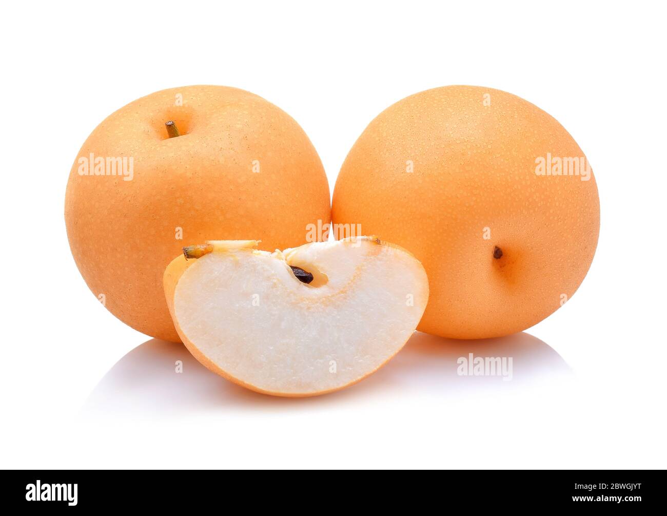 Snow pear isolated on white background Stock Photo - Alamy