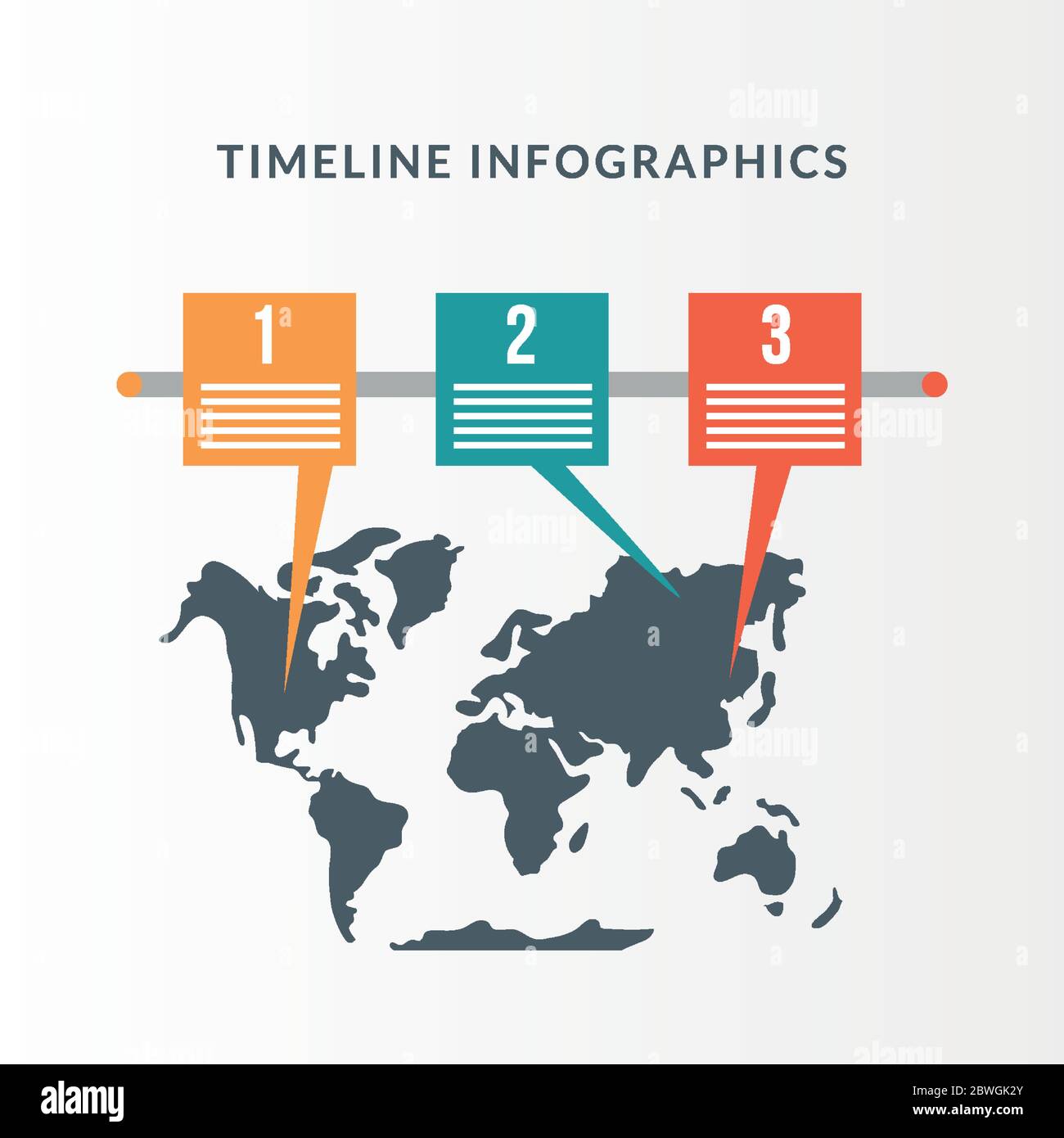 Timeline infographics with world map vector design Stock Vector Image ...