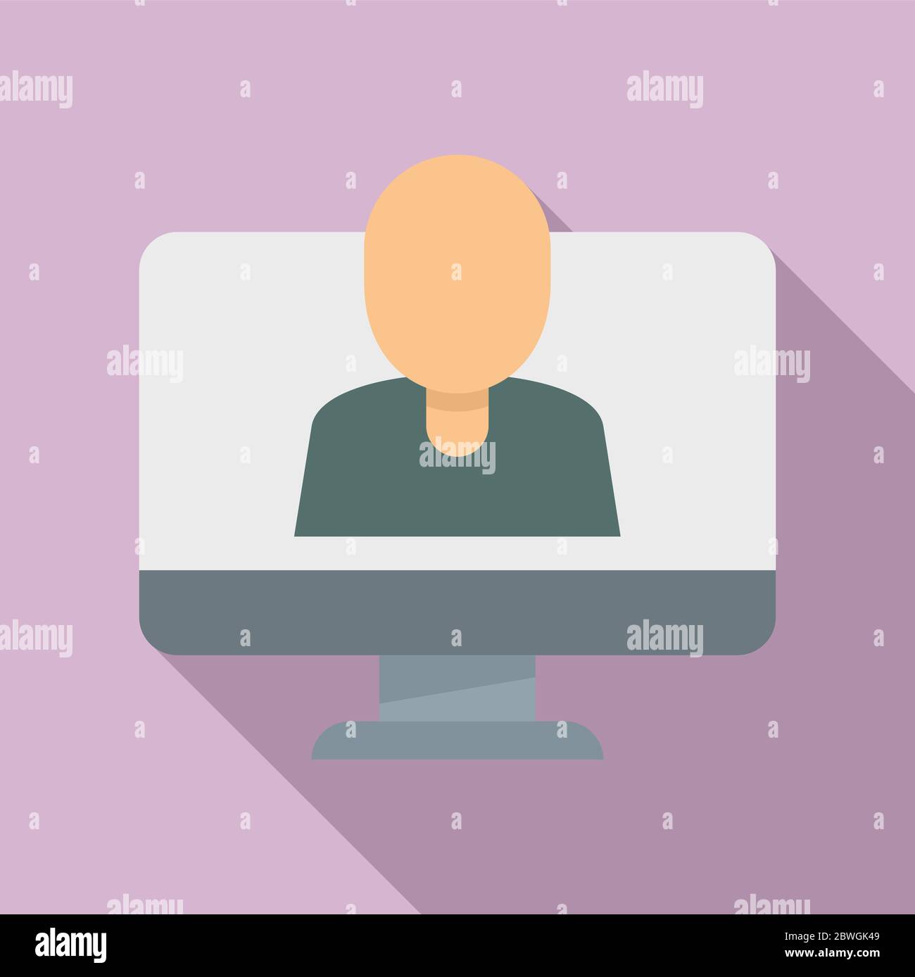 Online live lesson icon. Flat illustration of online live lesson vector ...