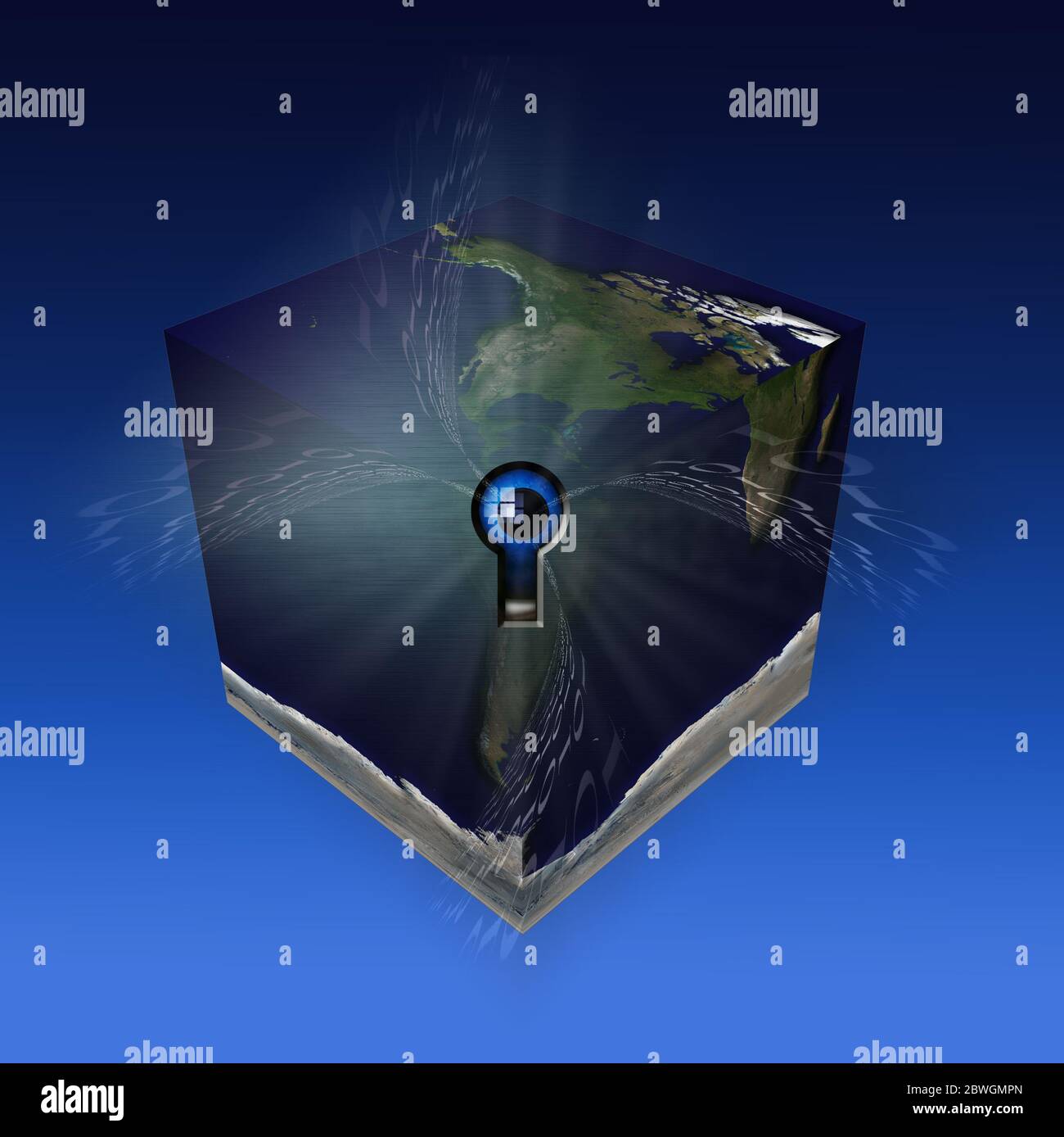 Planet Earth in cube shape Stock Photo - Alamy