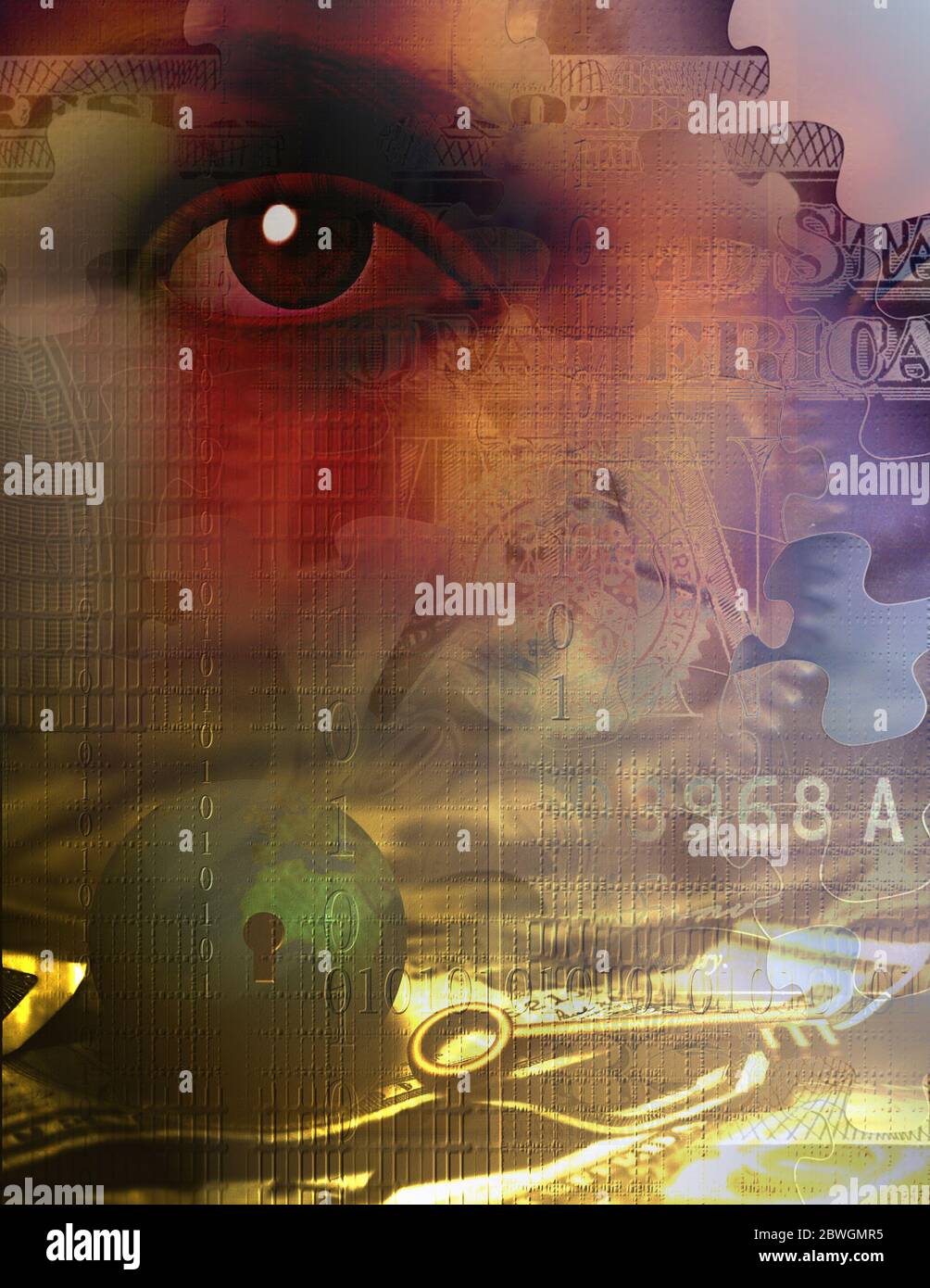 Business concept art. US dollars and binary code Stock Photo - Alamy