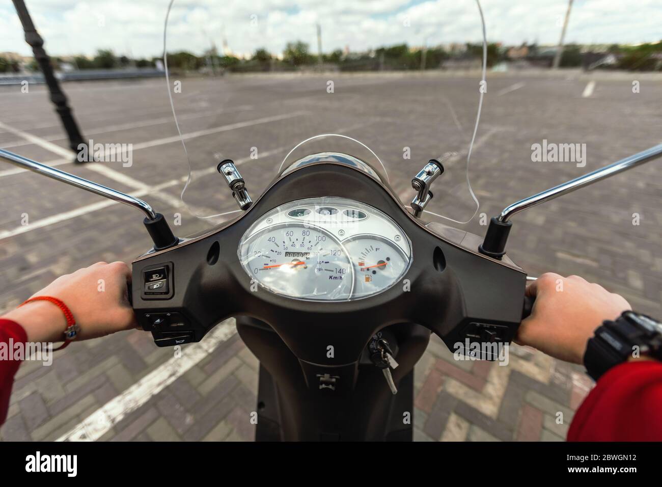 Pov scooter hi-res stock photography and images - Alamy