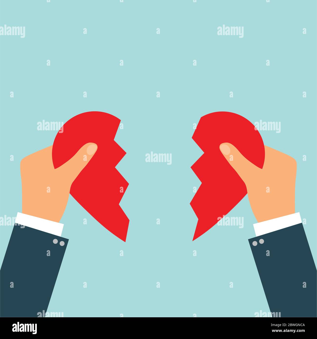 hand holding broken heart flat vector Stock Vector Image & Art - Alamy