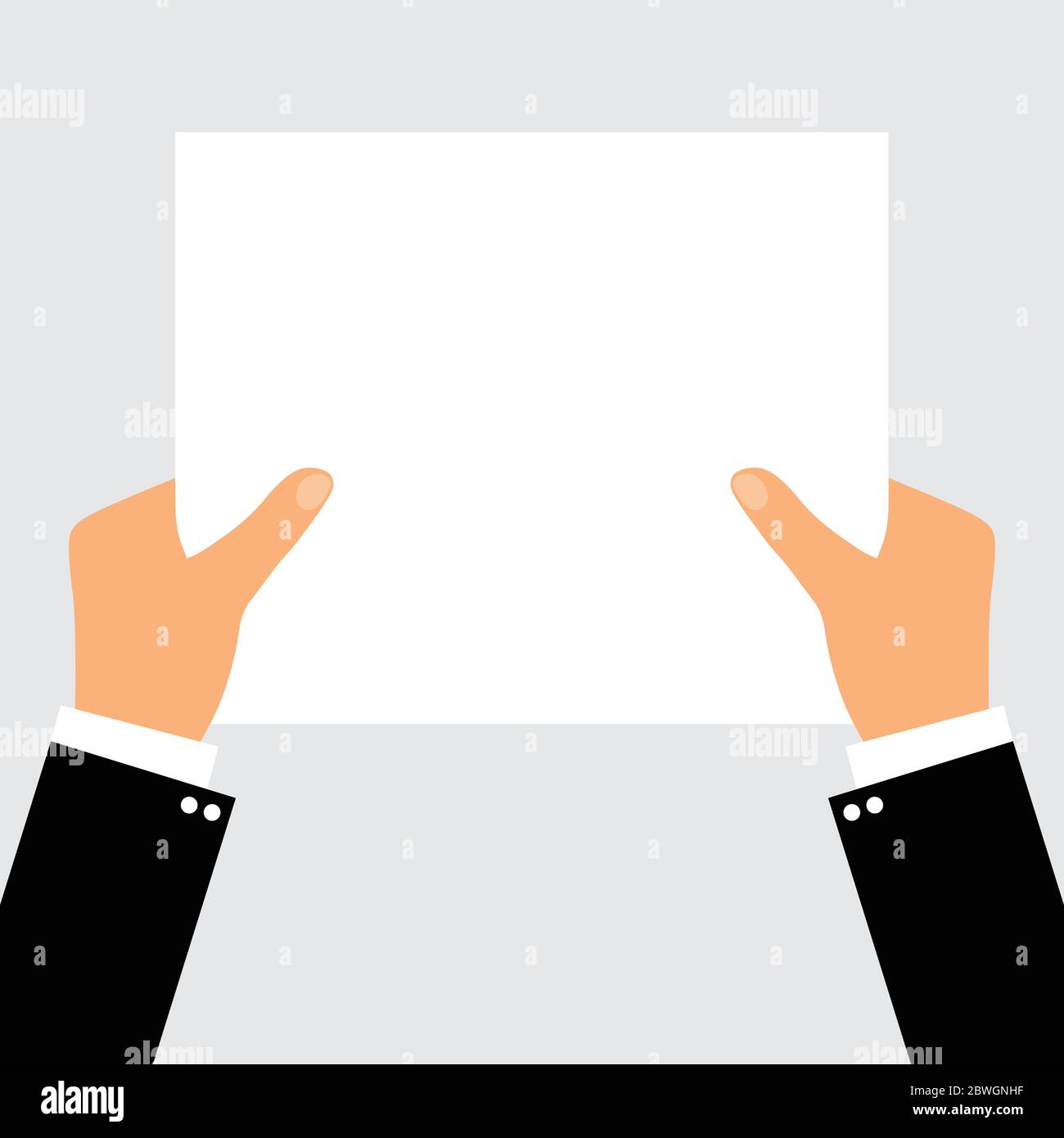 Woman showing blank paper sheet Stock Vector Images - Alamy