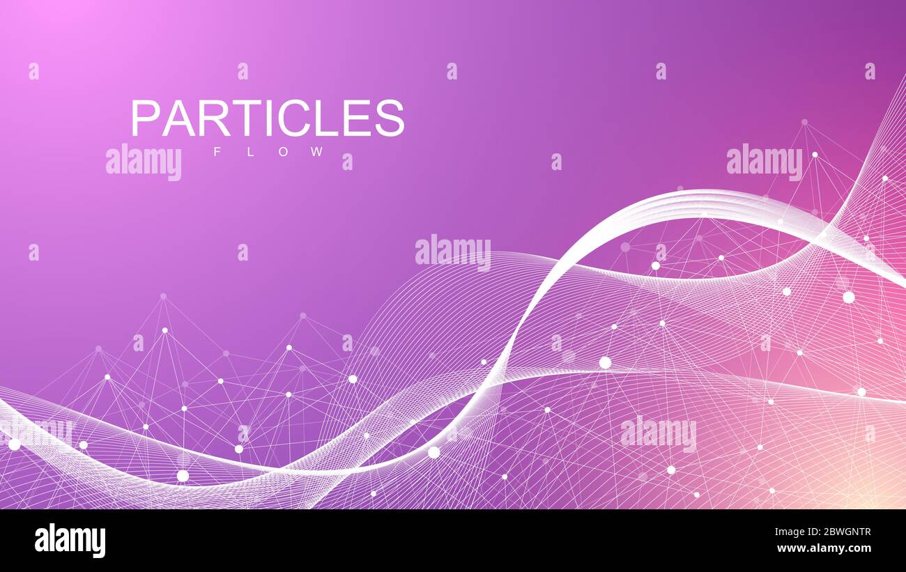 Abstract Dynamic Motion Lines And Dots Background With Colorful Particles Digital Streaming