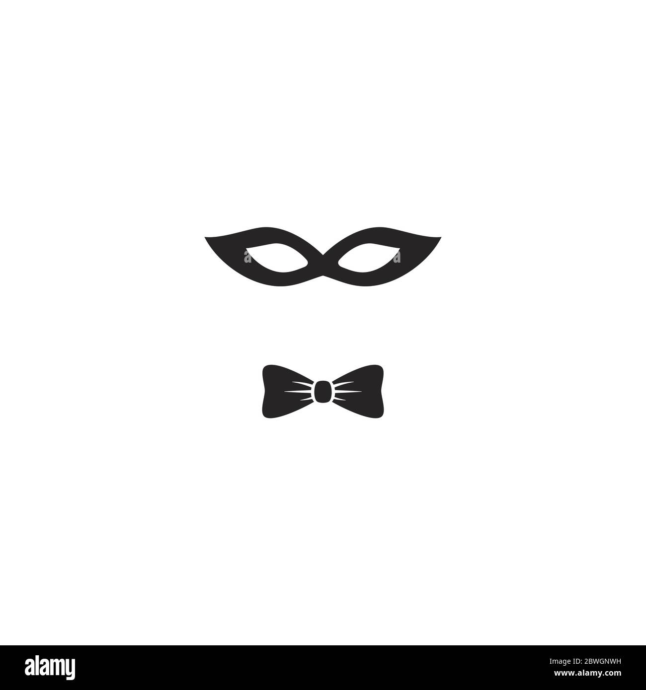 Masquerade mask with bow tie isolated on white. Carnival, party ...