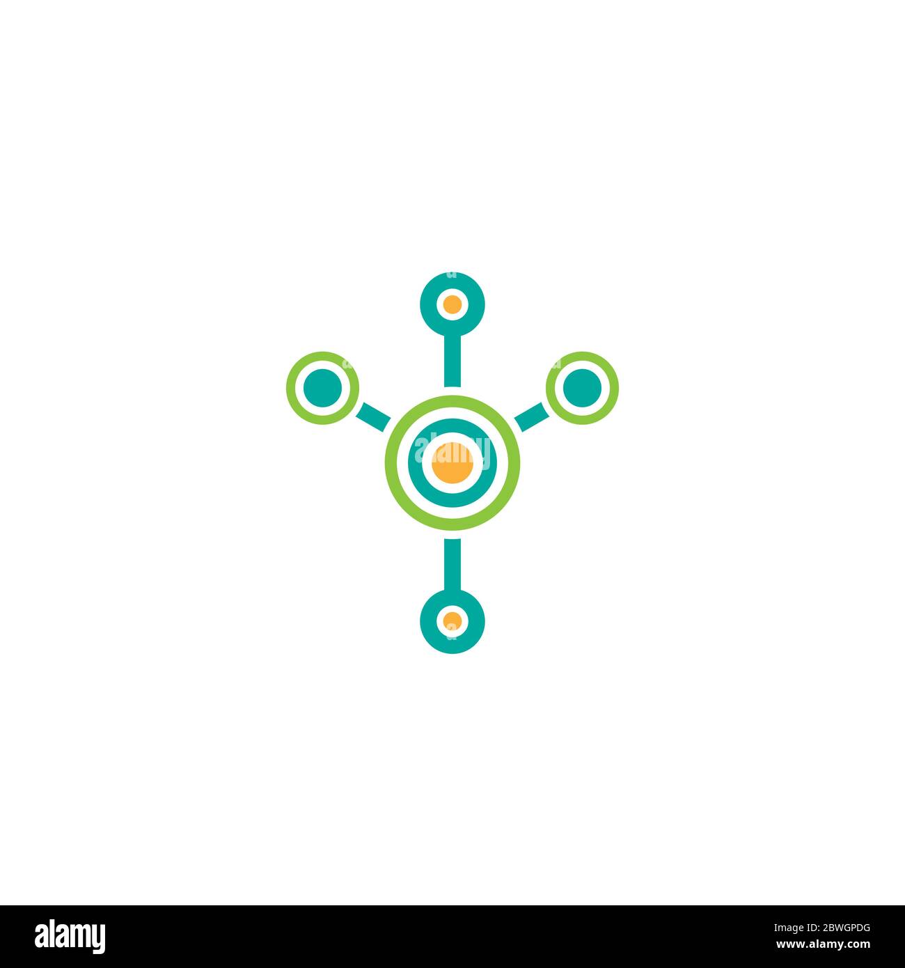 Hub network connection line icon isolated on white. Tech or technology ...