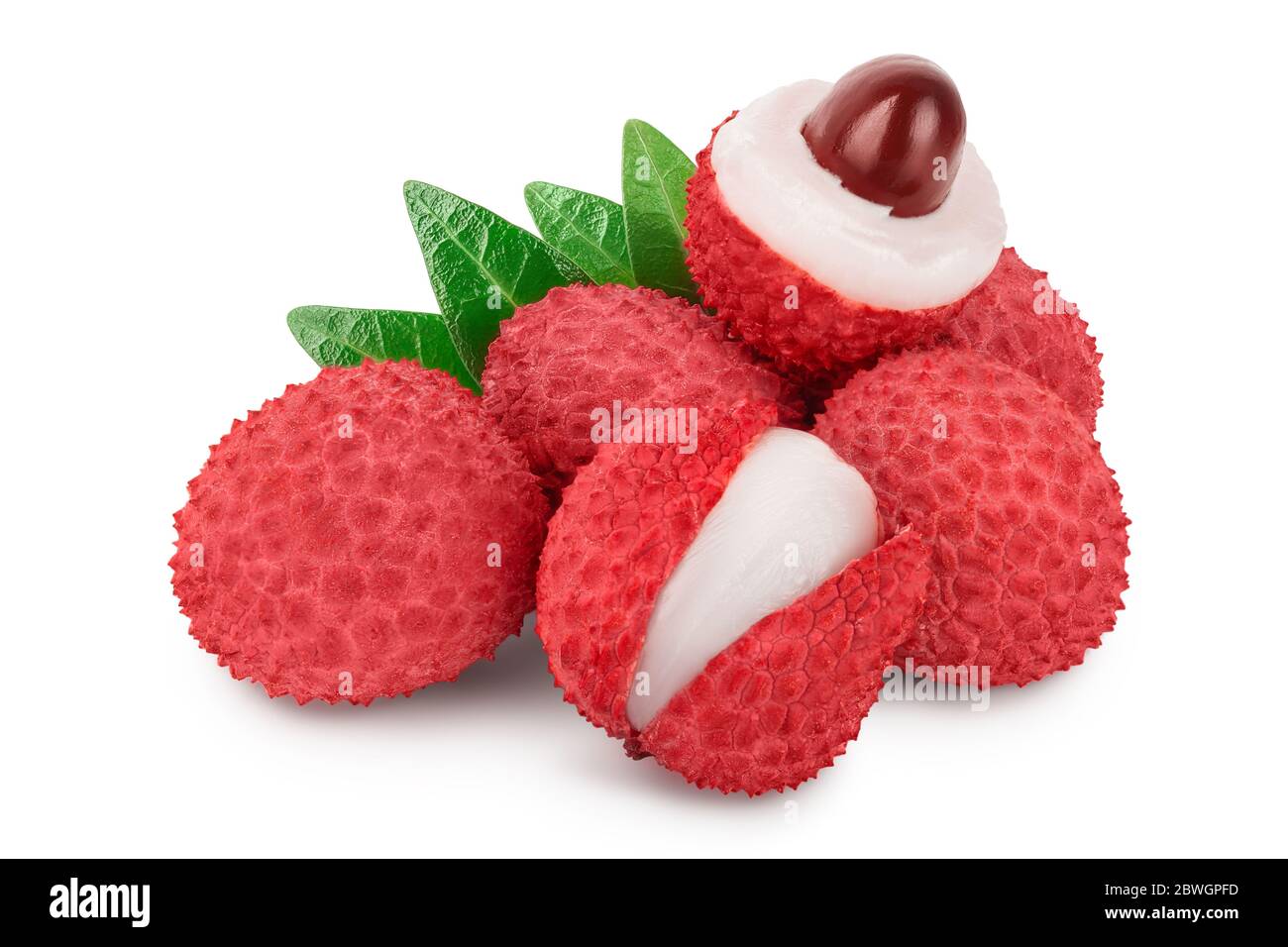 lychee fruit isolated on white background with clipping path and full ...