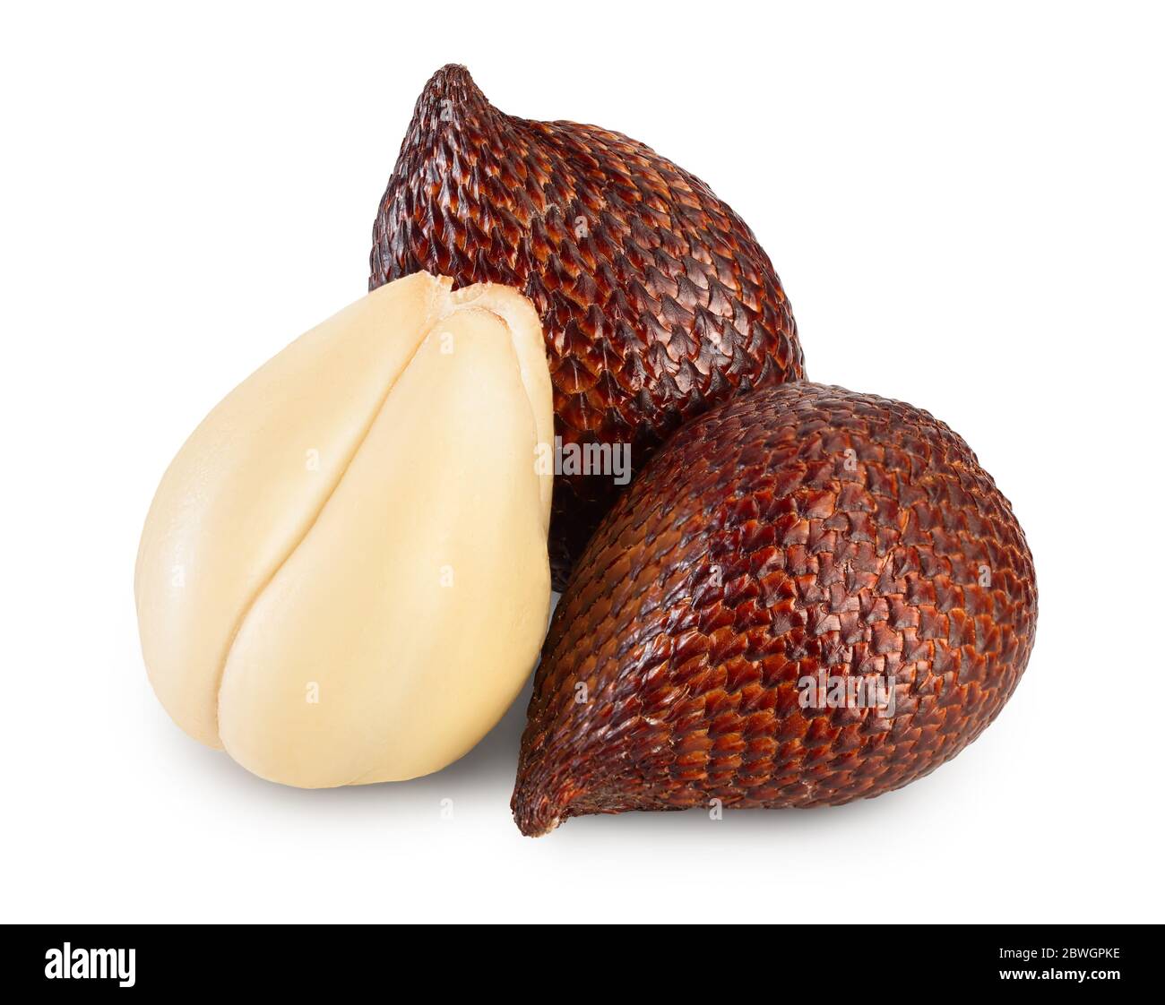 Salak snake fruit isolated on white background with clipping path and ...