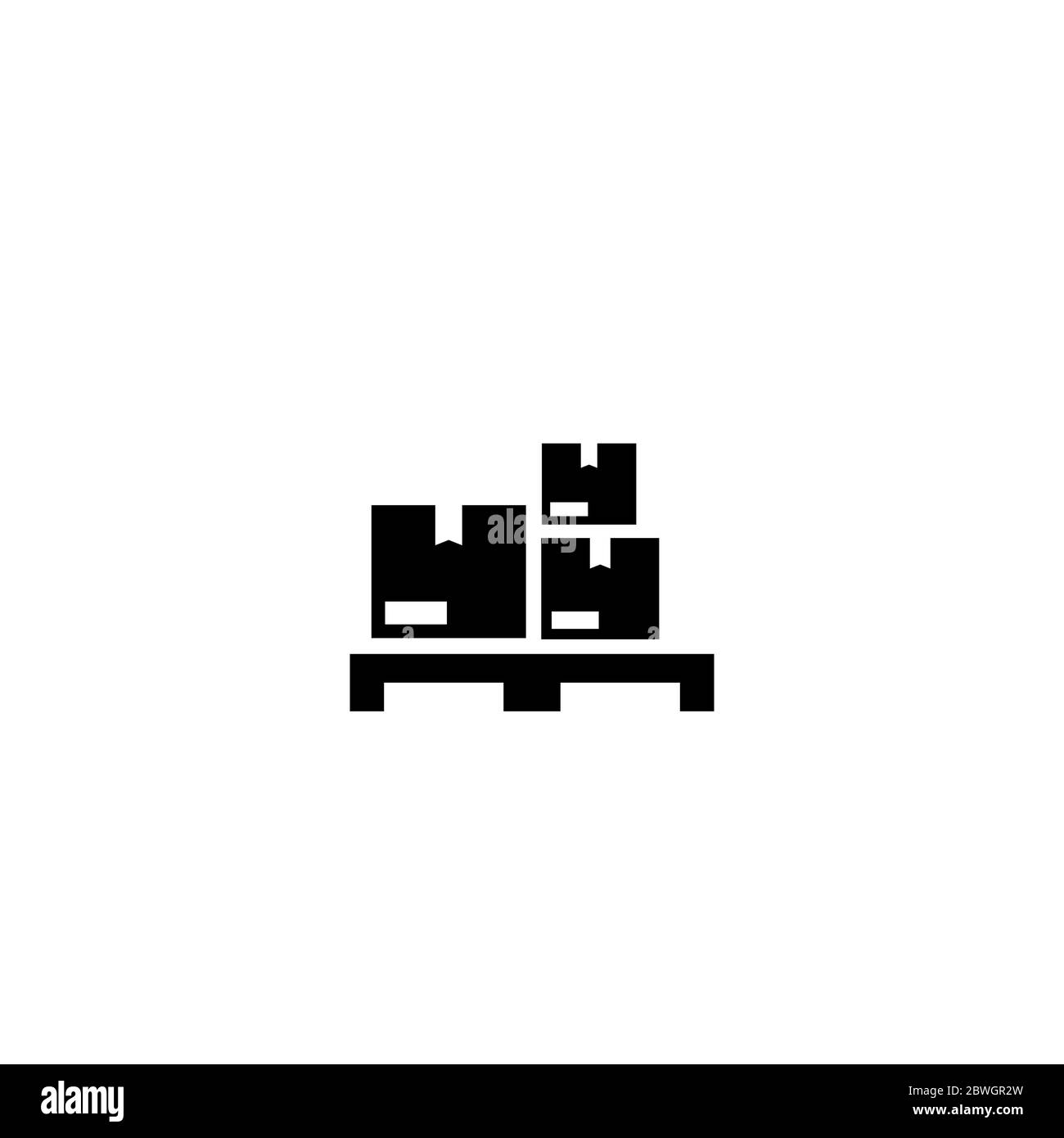 warehouse icon isolated on white. Store, parcel, storage pallet ...