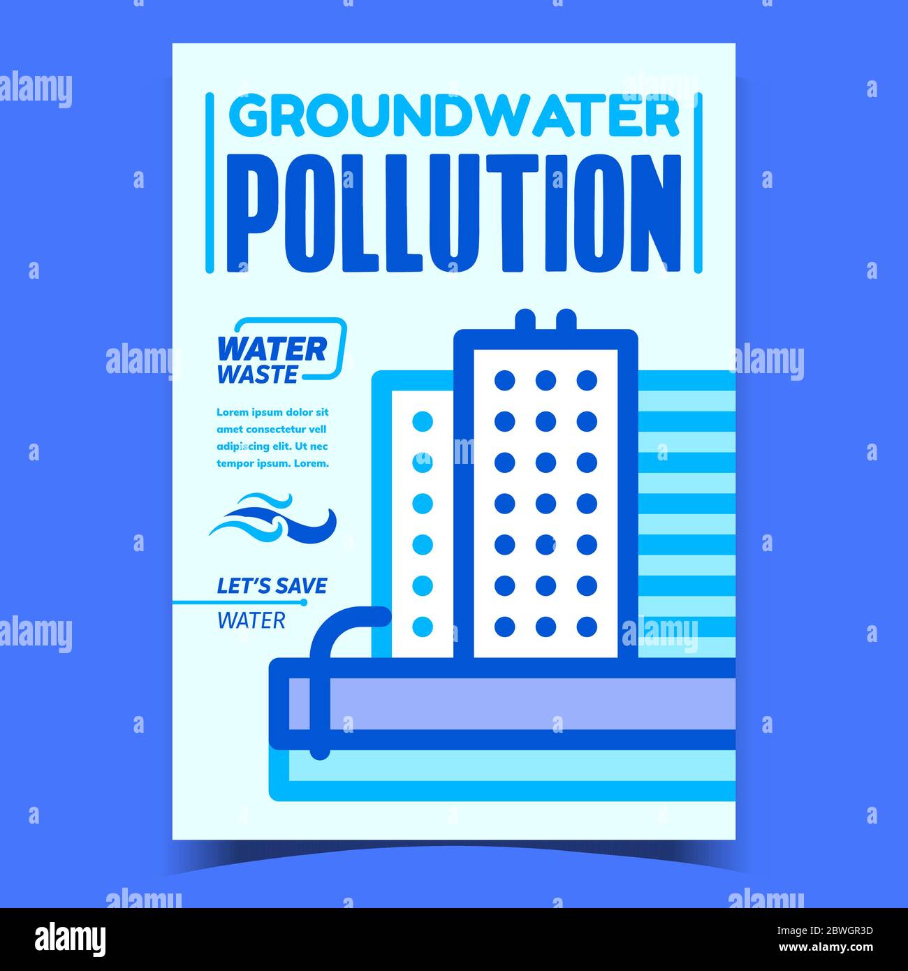 Groundwater Pollution Promotional Poster Vector Stock Vector Image ...