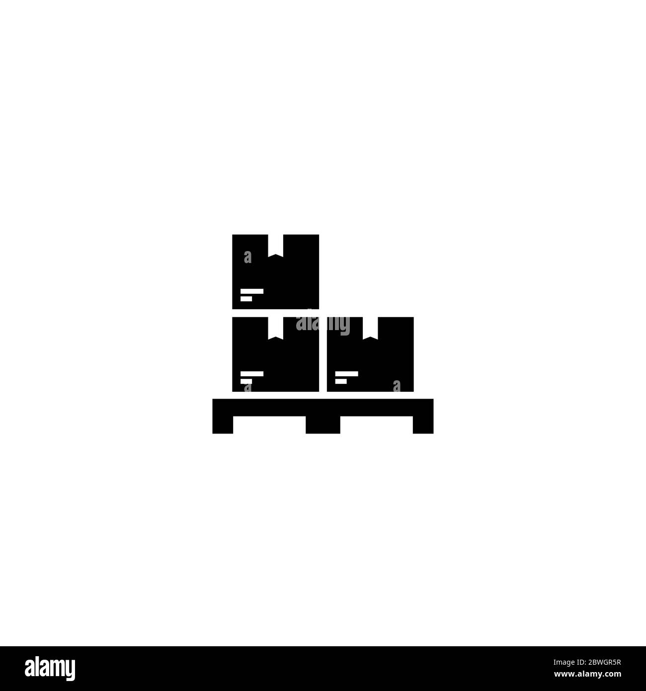 warehouse icon isolated on white. Store, parcel, storage pallet ...