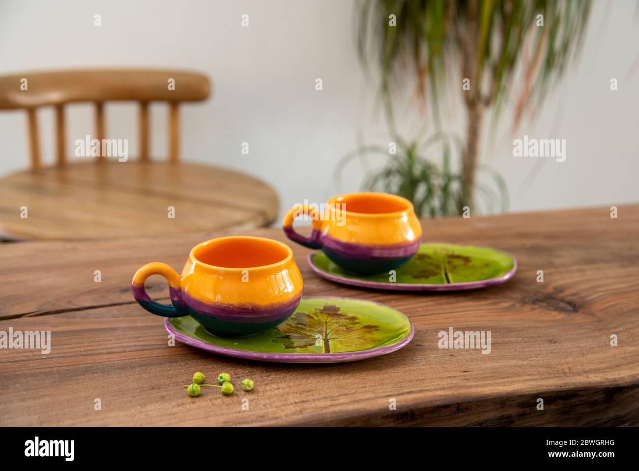 turkish coffee in colorful handmade ceramic cups Stock Photo - Alamy